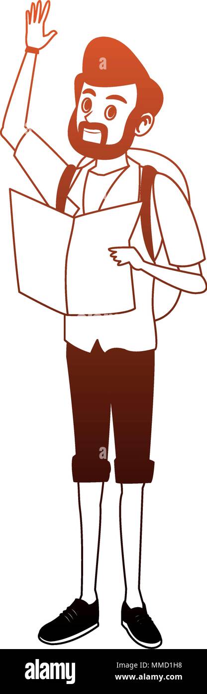 Male traveler hiking in Cut Out Stock Images & Pictures - Alamy