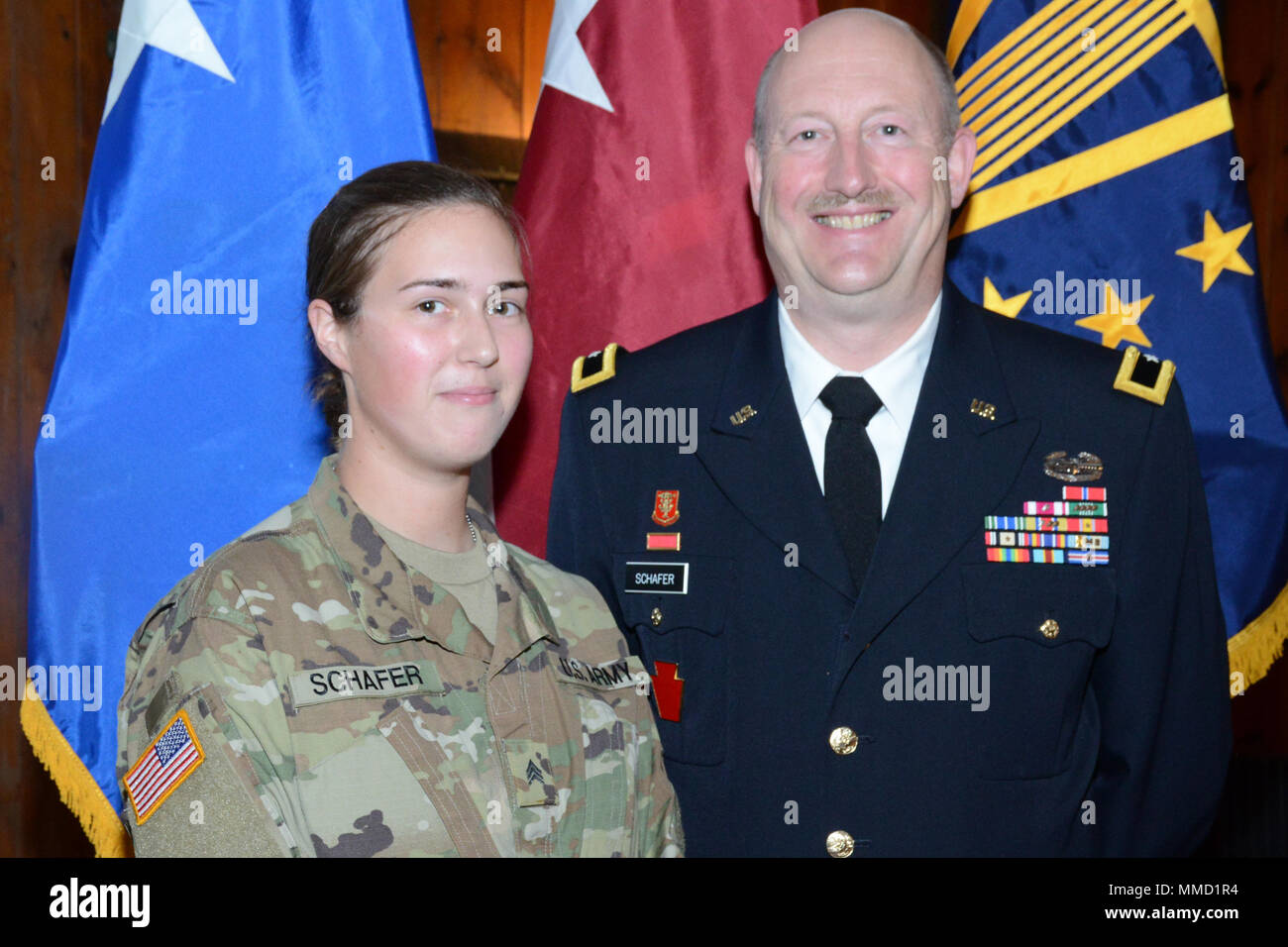 Maj. Gen. Andrew P. Schafer Jr. poses with his daughter, Michelle A ...