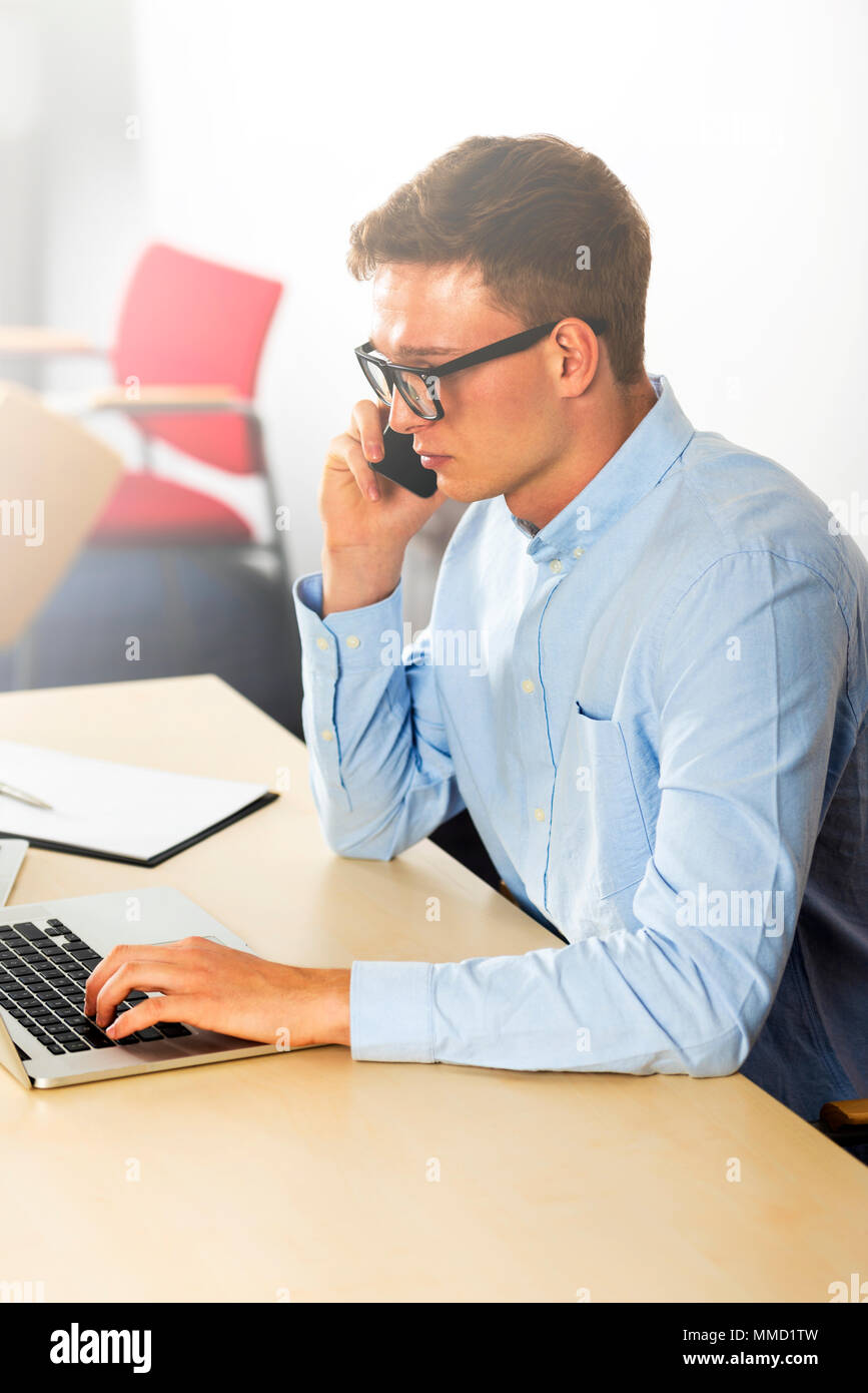Close up happy businessman talking hi-res stock photography and images ...