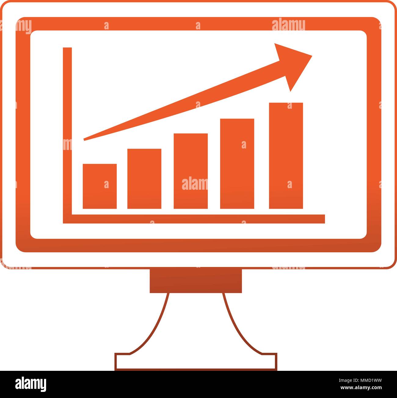 Business statistics on computer screen in orange lines Stock Vector ...