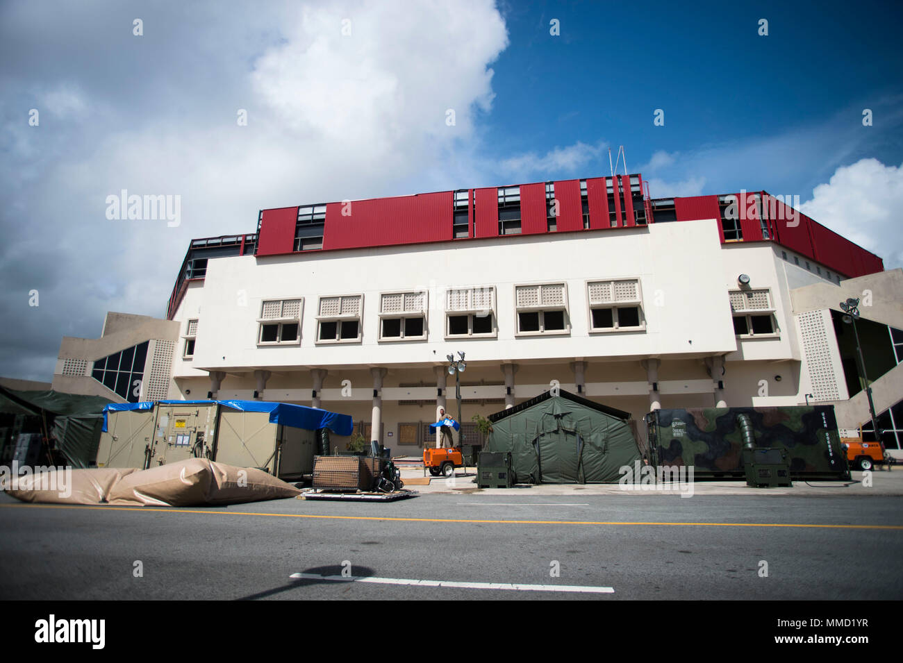 An outside view of the Humacao Arena in Humacao, Puerto Rico, where the ...
