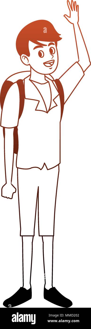 Male traveler hiking in Stock Vector Images - Alamy