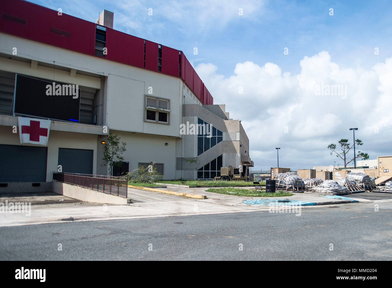 An outside view of the Humacao Arena in Humacao, Puerto Rico, where the ...