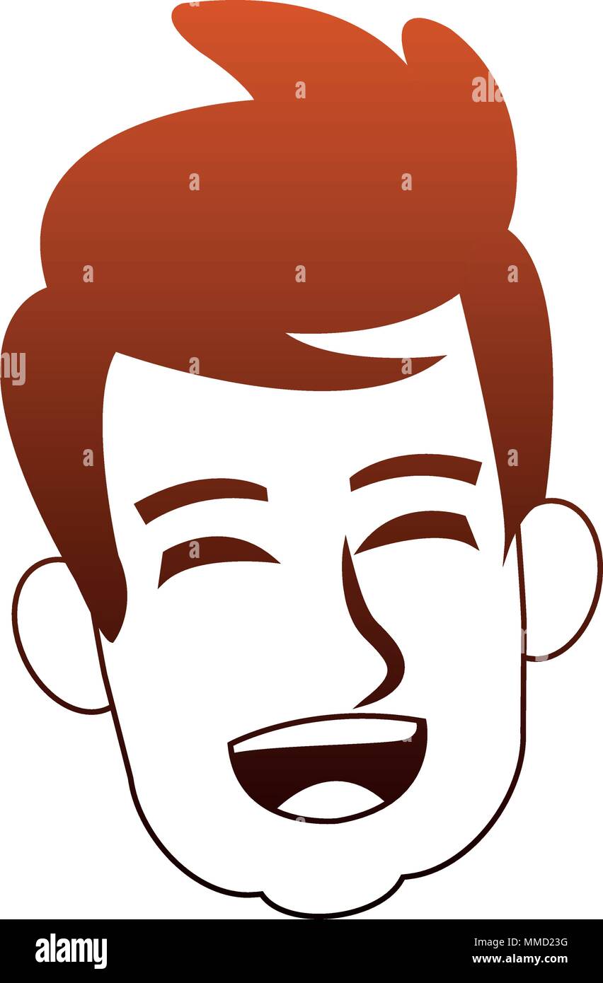 Man smile portrait orange Stock Vector Images - Alamy