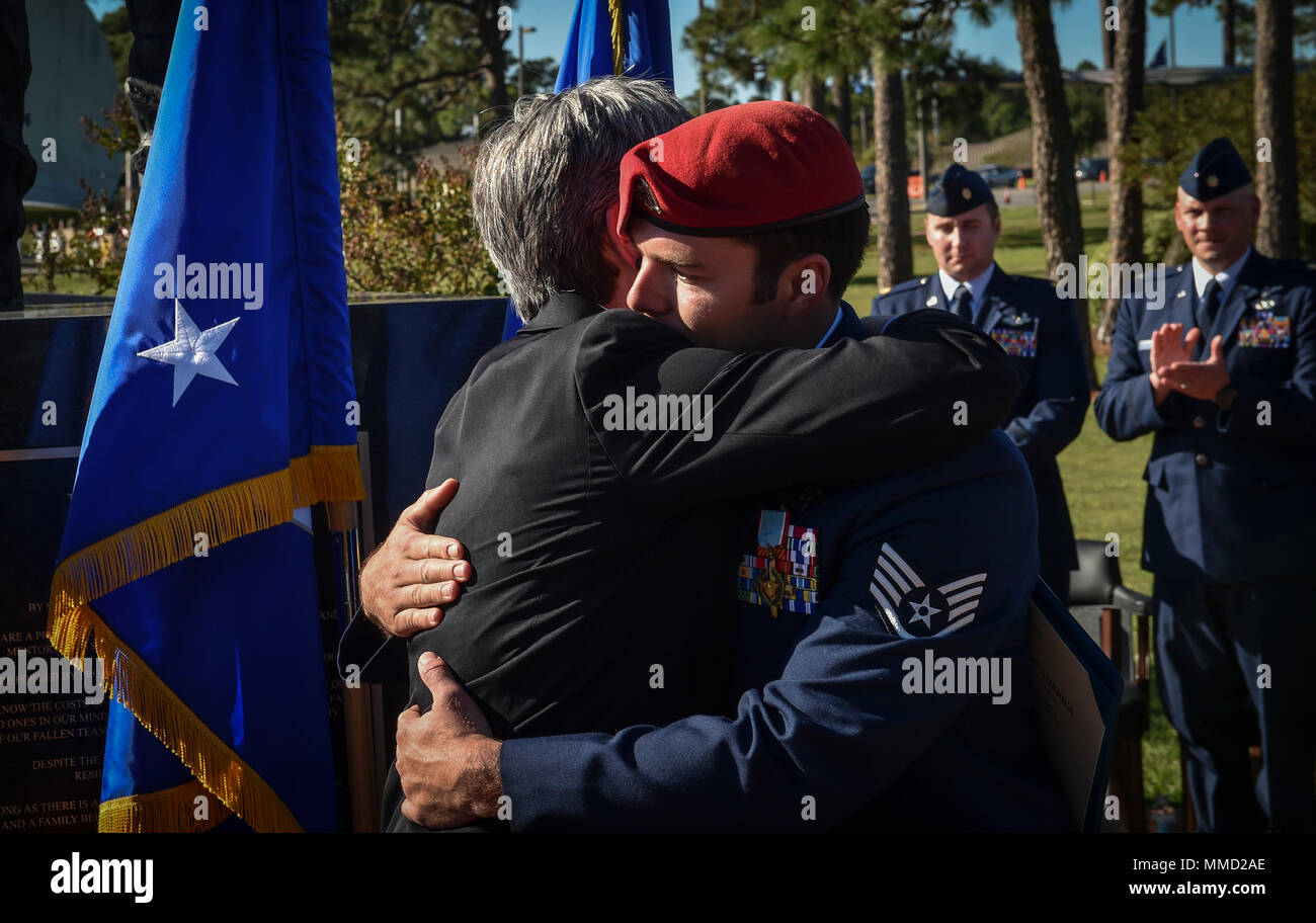 Secretary of the Air Force, Heather Wilson, hugs Air Force Cross ...