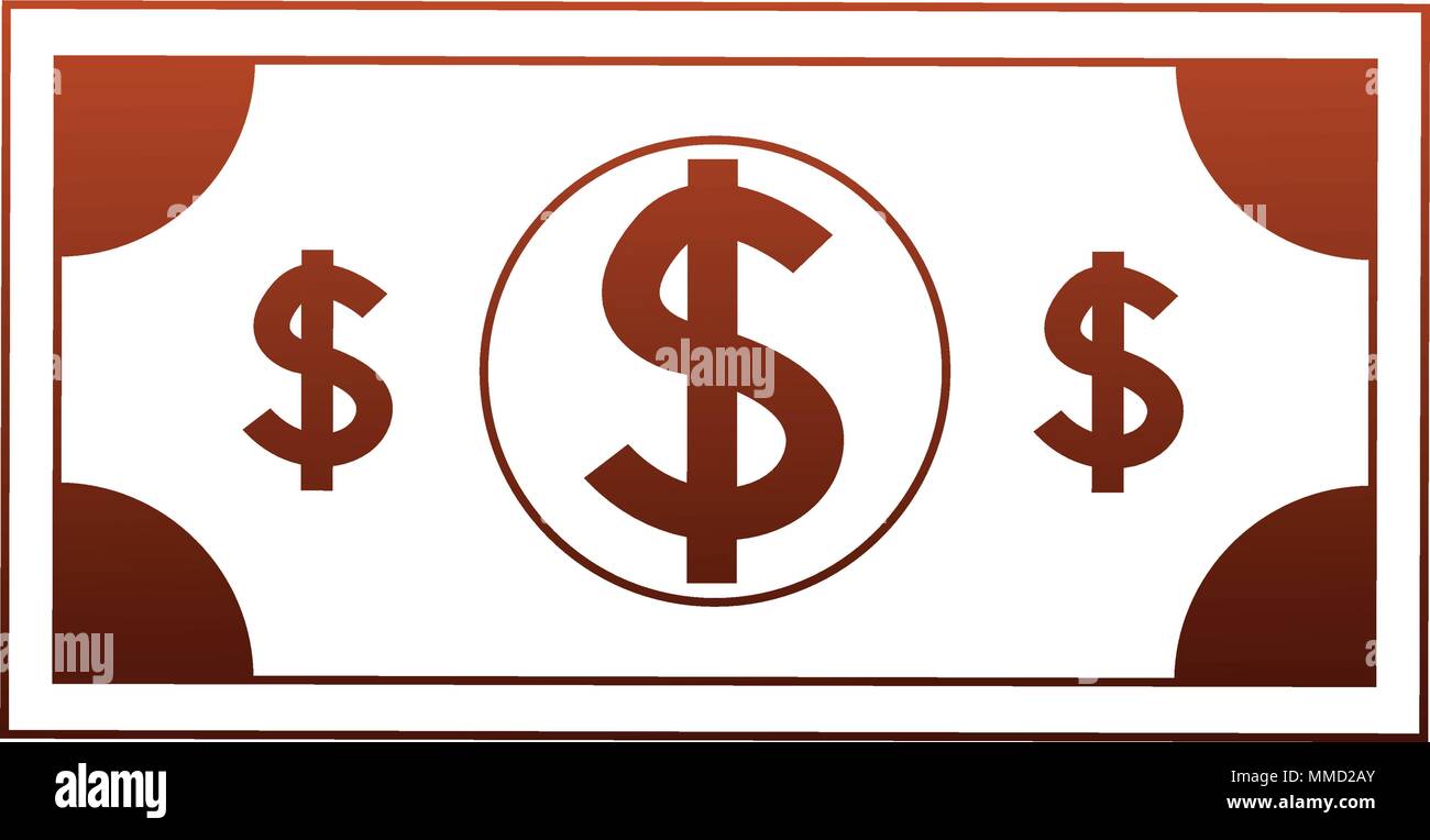 Billet money symbol in orange lines Stock Vector Image & Art - Alamy