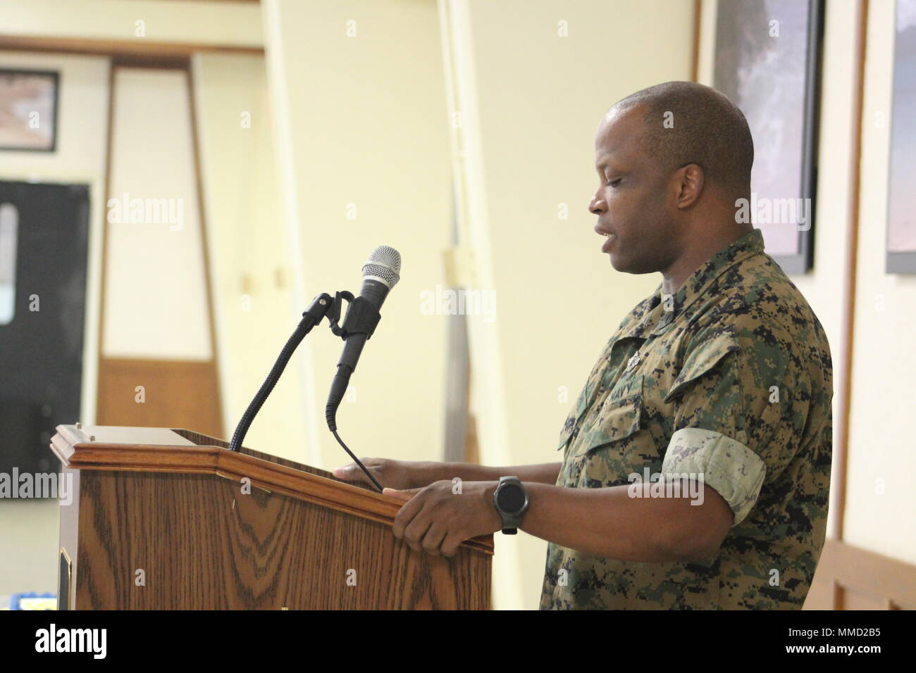 U.S. Navy Hospital Corpsman 1st Class Reginald Burton with 3rd Marine ...
