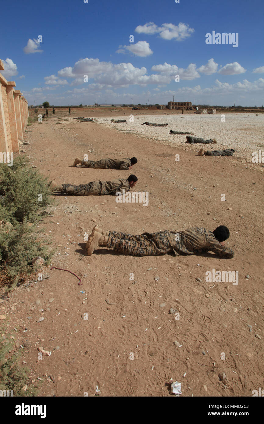 New Syrian Democratic Forces soldiers train at an improvised explosive ...