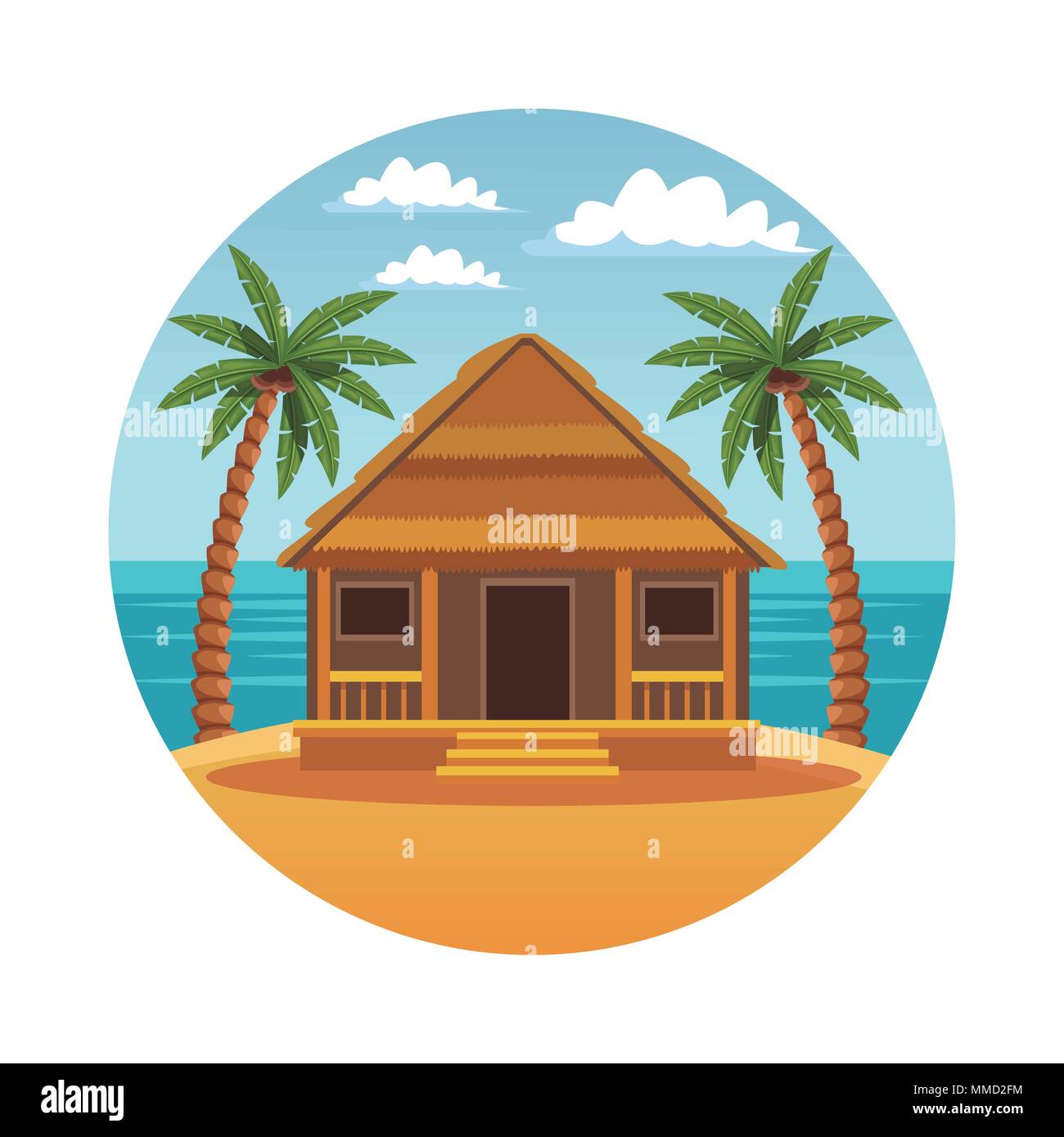 Summer and beach round symbol Stock Vector Image & Art - Alamy