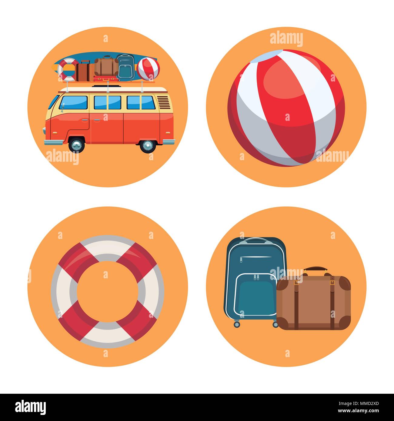 Set of summer elements Stock Vector Image & Art - Alamy