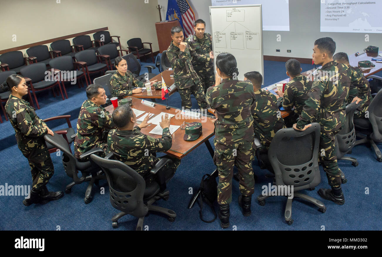 Airmen with the Philippine air force participate in a disaster response ...