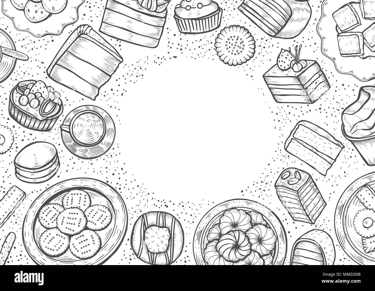 Cakes french patisserie shop Stock Vector Images - Alamy