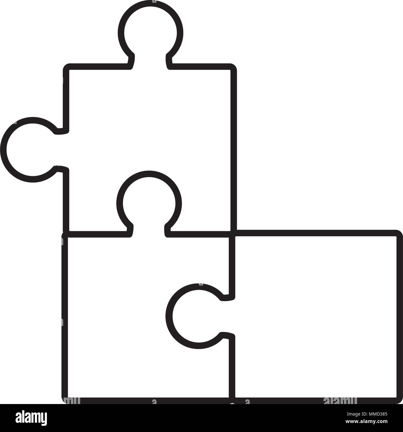line puzzle pieces together business game Stock Vector Image & Art - Alamy