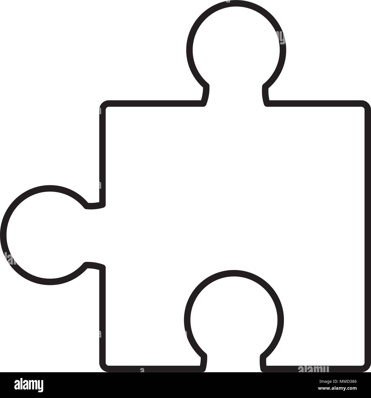 line puzzle piece object teamgame style Stock Vector Image & Art - Alamy