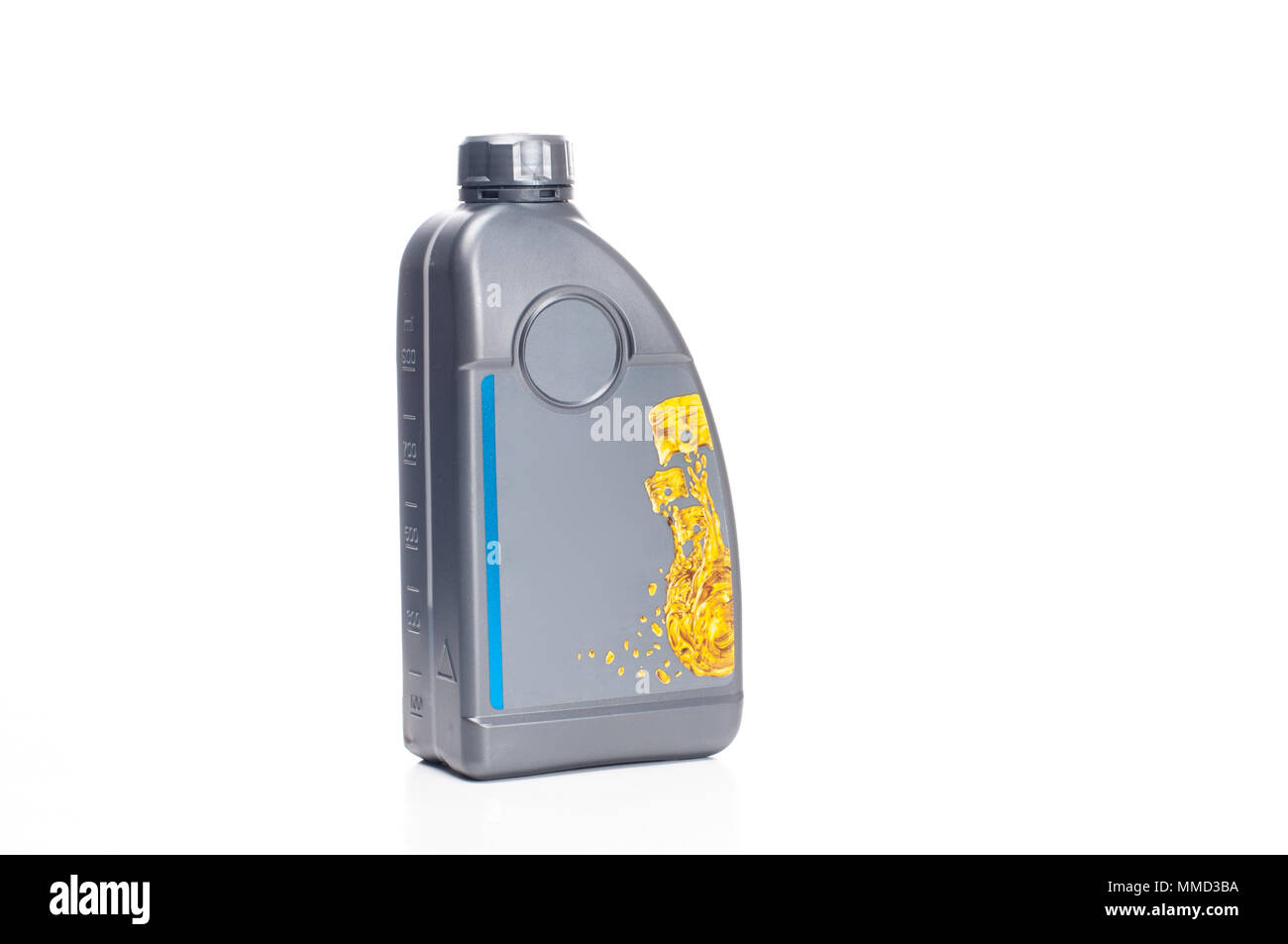 Plastic container with engine oil on white background Stock Photo - Alamy