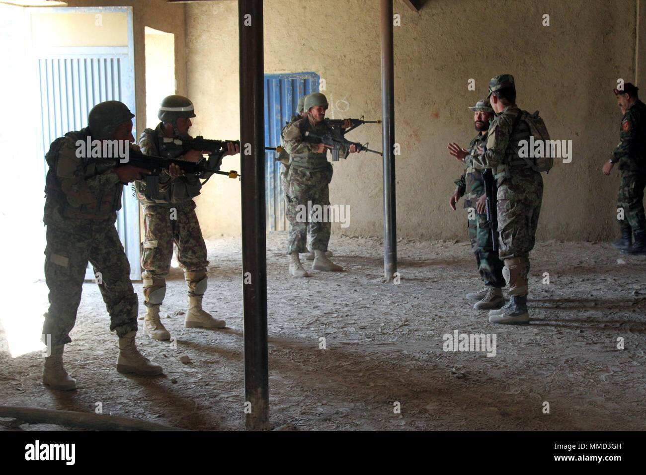 Afghan National Army Special Operations Command soldiers conduct urban ...