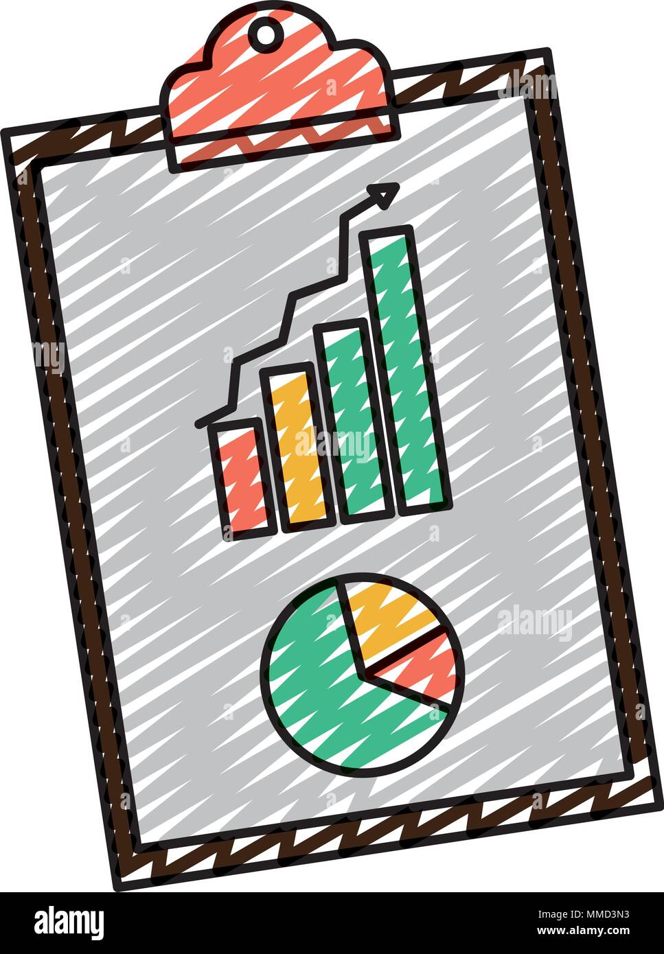 doodle statistics bar and graphic diagram document Stock Vector Image ...