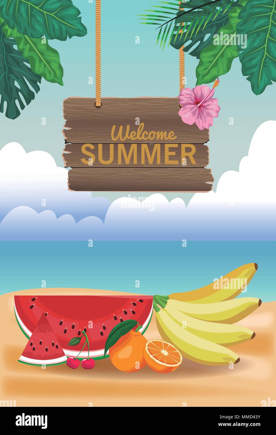 Welcome summer card Stock Vector Image & Art - Alamy