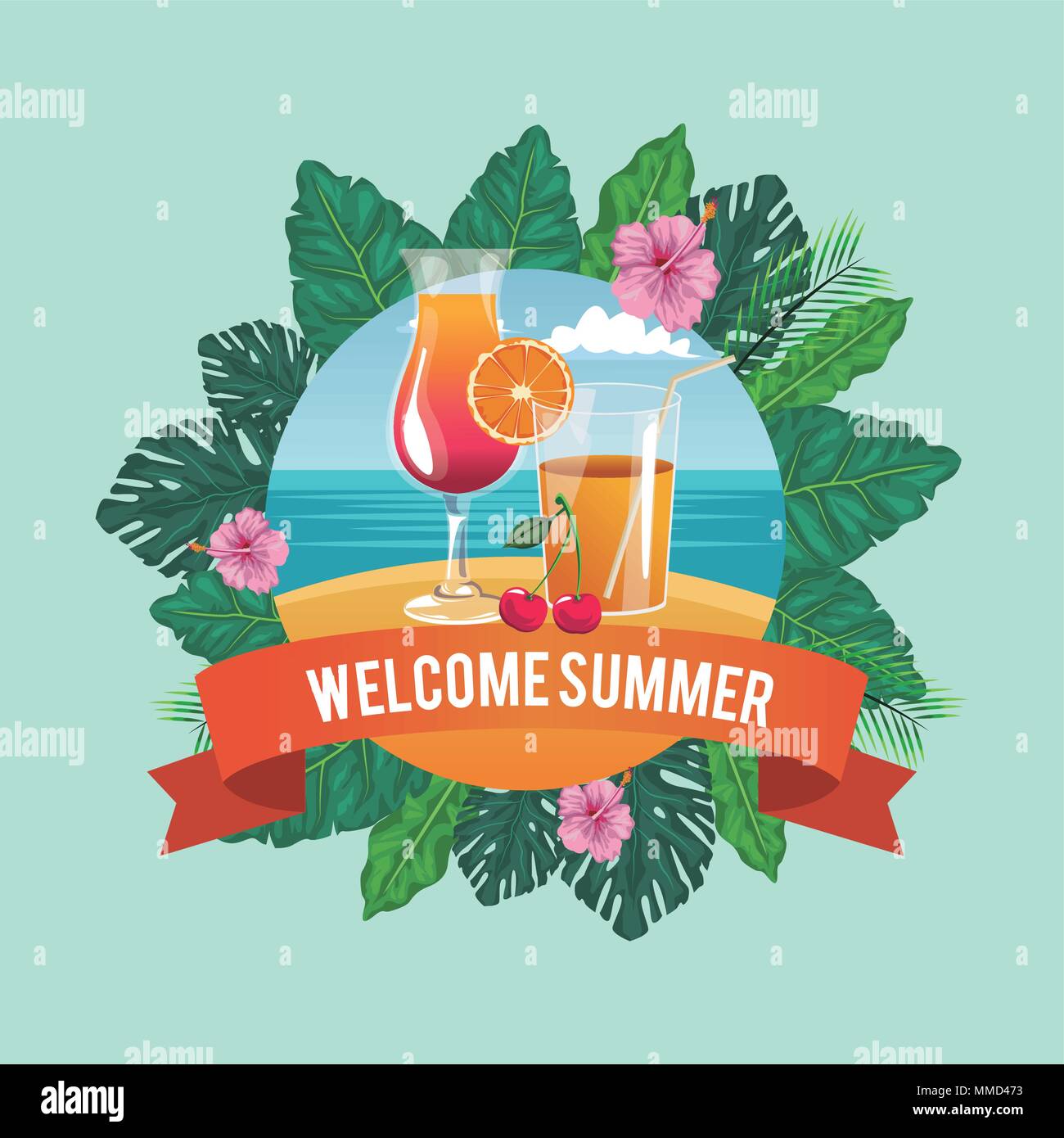 Beautiful flowers in sunshine Stock Vector Images - Alamy