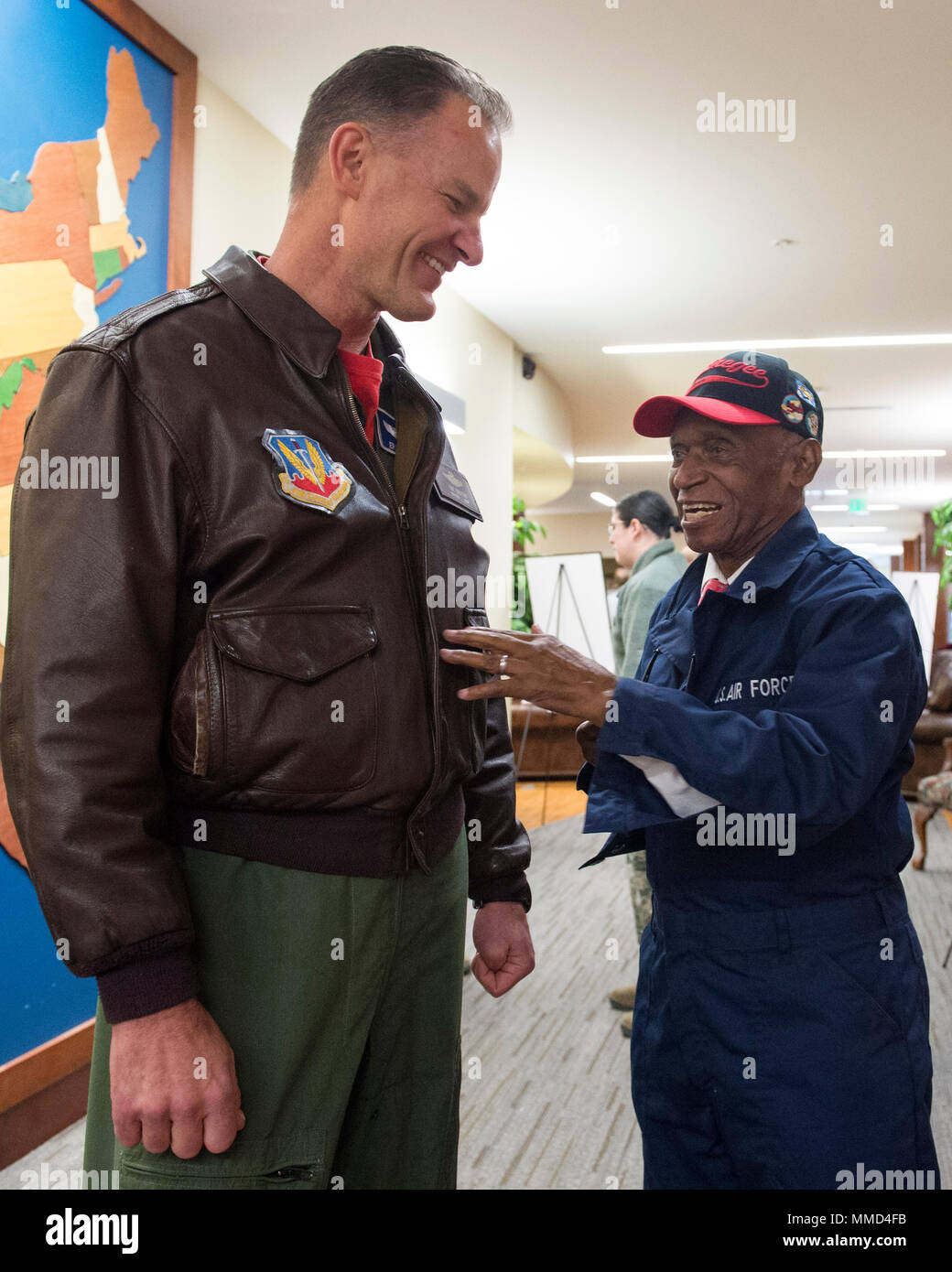 Army Air Corps Staff Sgt. (retired) Leslie Edwards, right, a documented ...