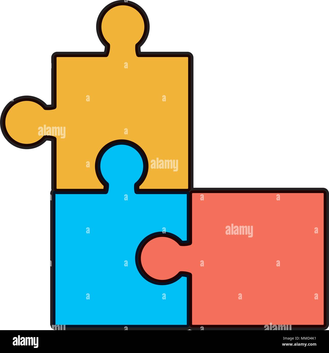color puzzle pieces together business game Stock Vector Image & Art - Alamy