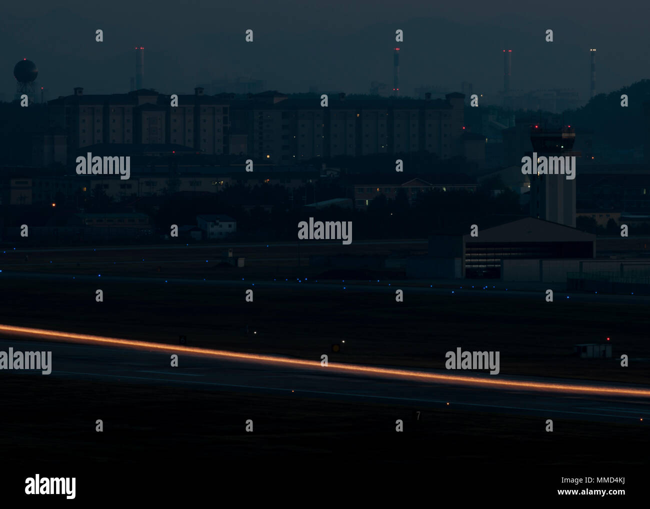 A U.S. Air Force F-16C Fighting Falcon takes off from the runway during ...