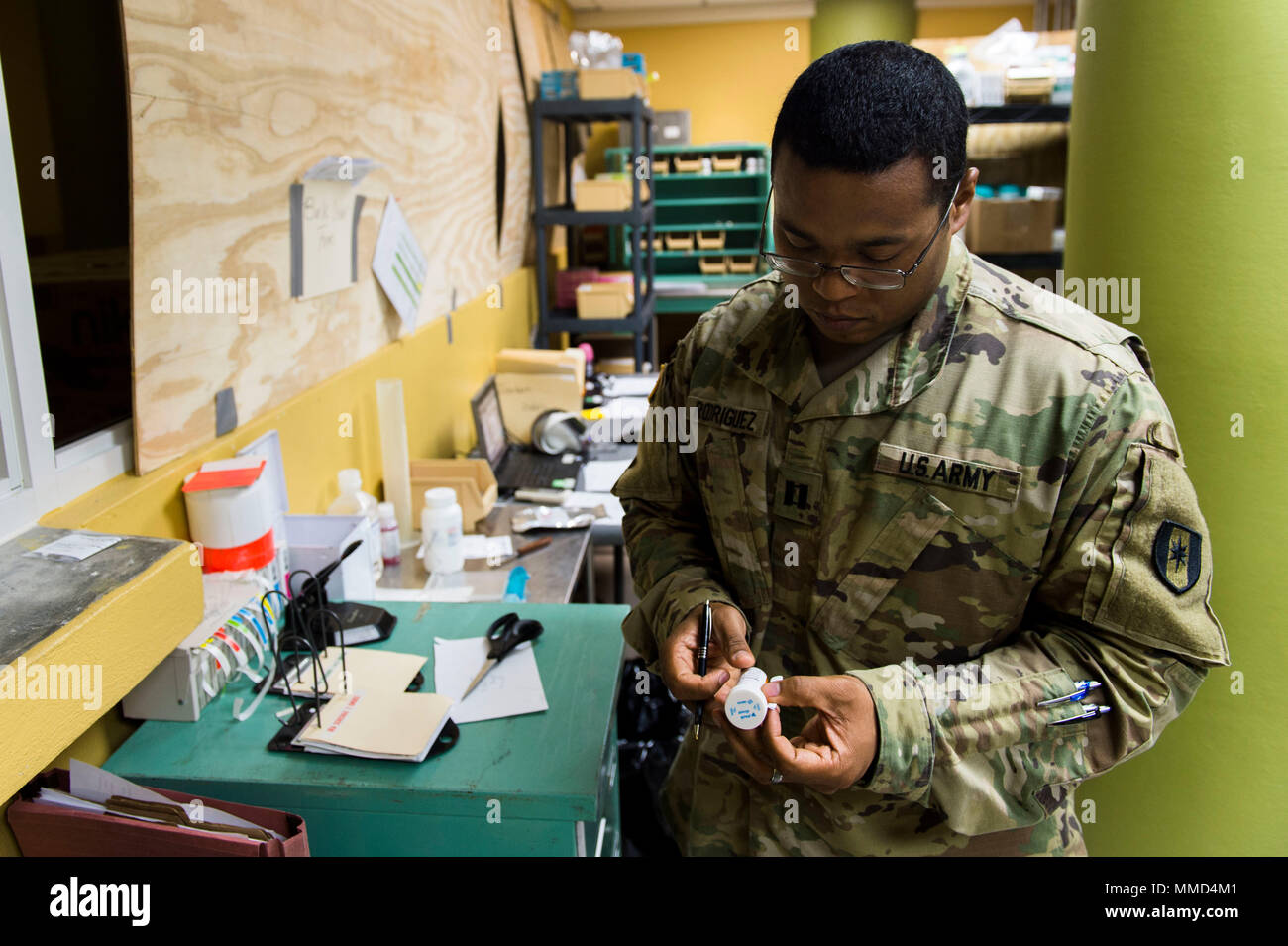 U.S. Army Capt. Julian Rodriguez, pharmacist, 14th Combat Support ...