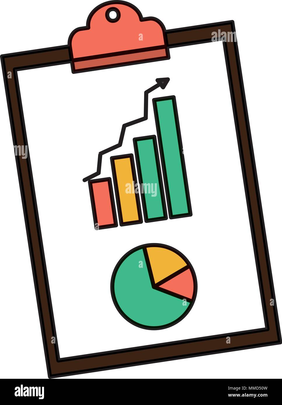 color statistics bar and graphic diagram document Stock Vector Image ...