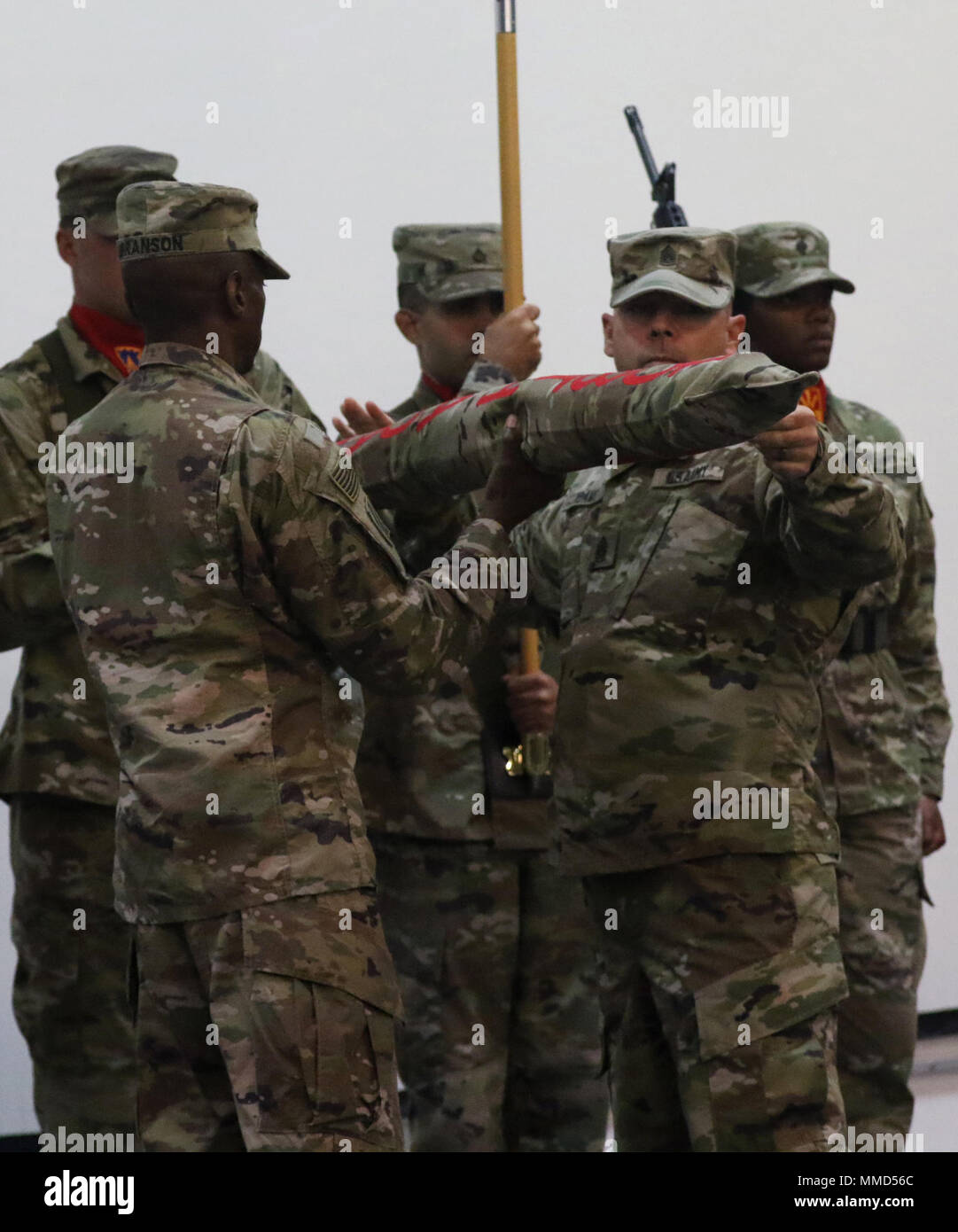 Col. Charles Branson (left) and Command Sgt. Maj. Steven Adams (right ...