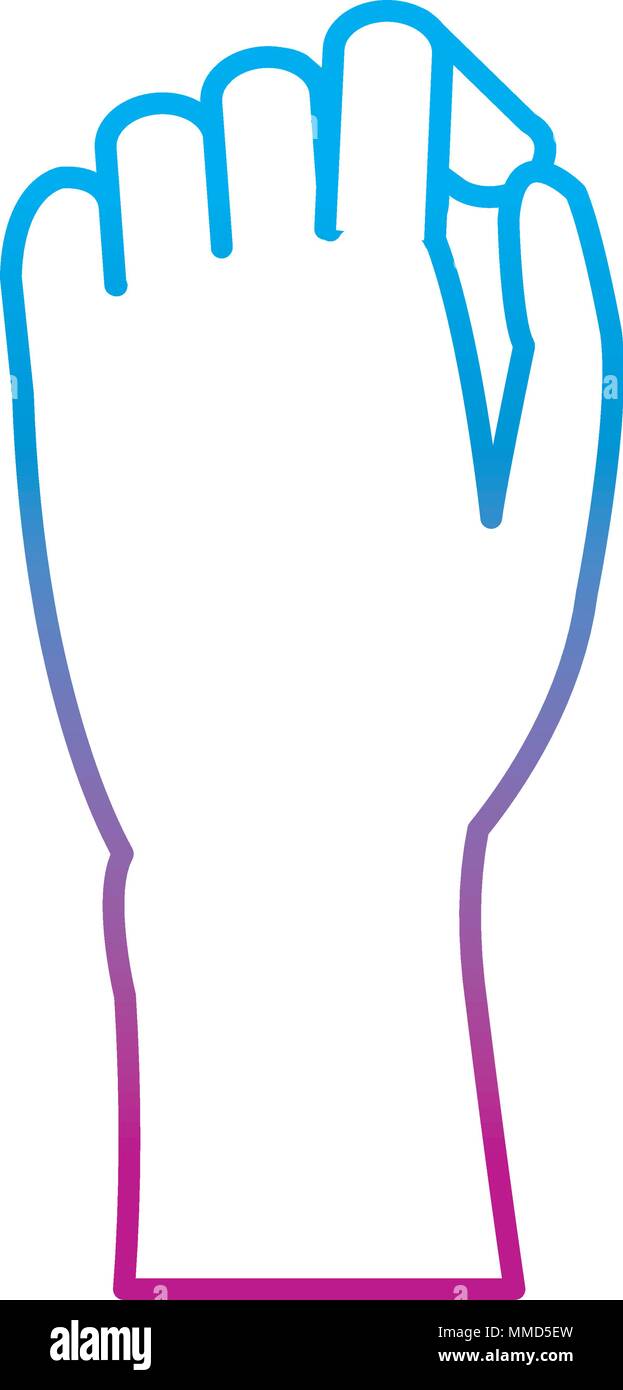 degraded line person hand finger gesture sign Stock Vector Image & Art ...