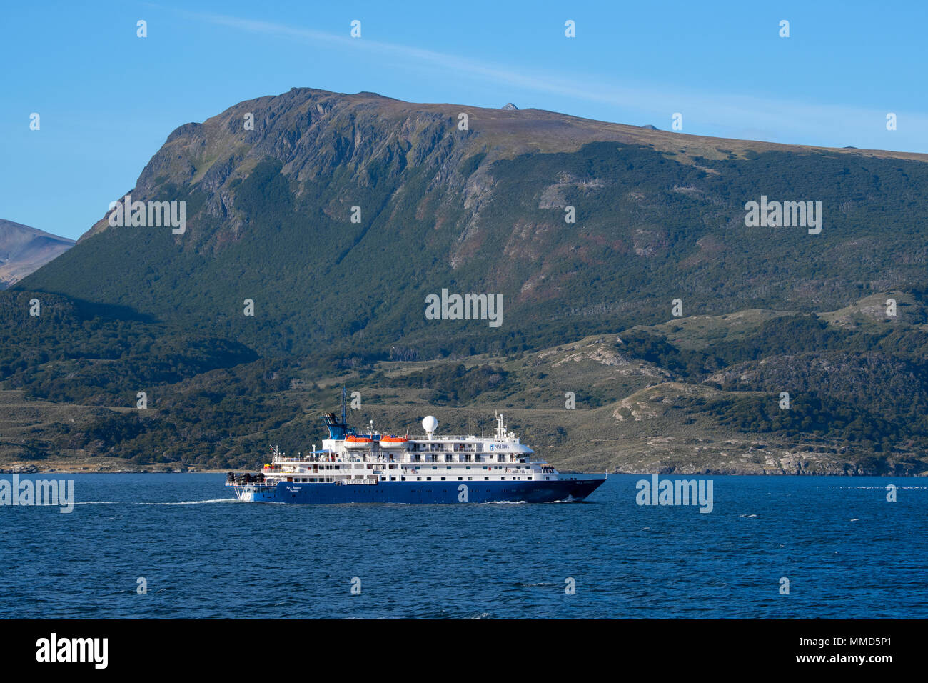South America, Beagle Channel, 150 mile long waterway acting as the ...