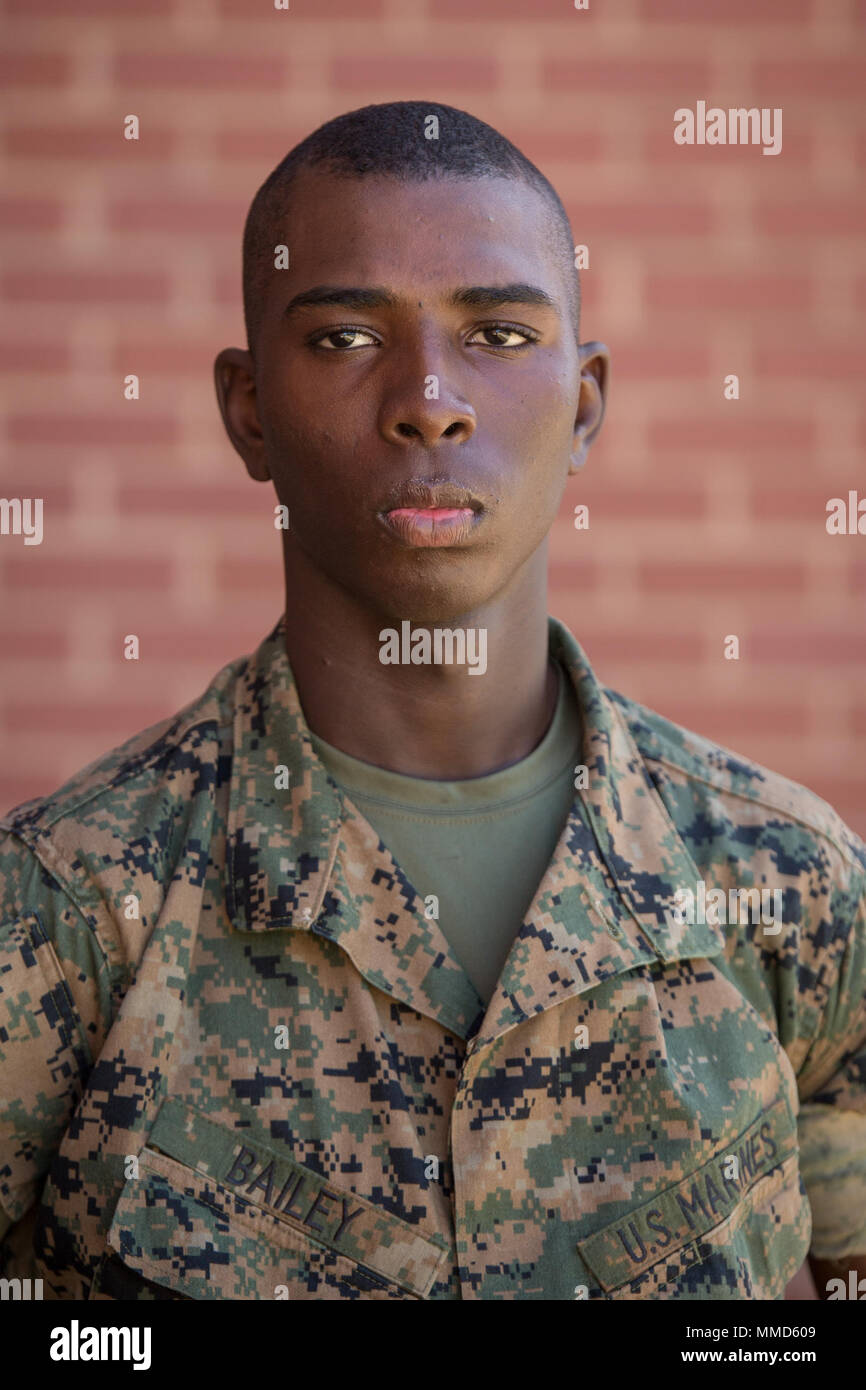 U.S. Marine Corps Pvt. Raffell Bailey, Platoon 1077, Delta Company, 1st ...