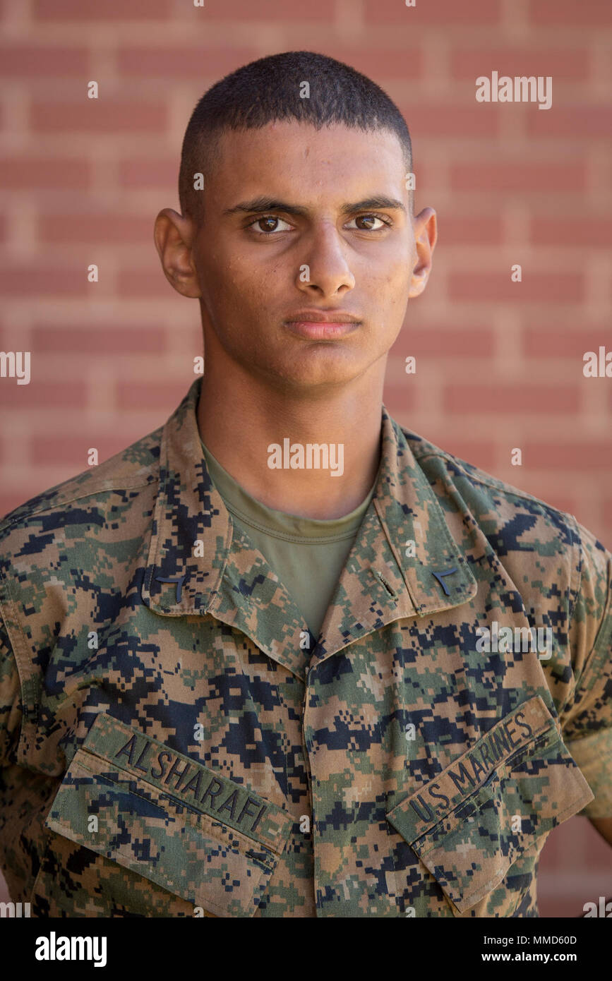 U.S. Marine Corps Pvt. Ahmed Al Sharafi, Platoon 1076, Delta Company ...