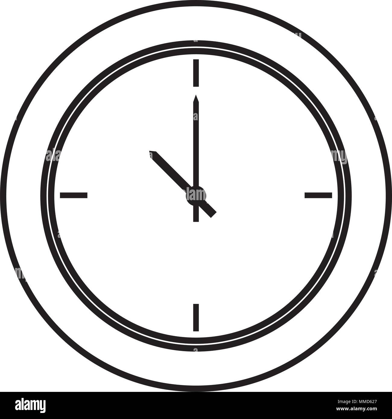 line circle wall clock object design Stock Vector Image & Art - Alamy