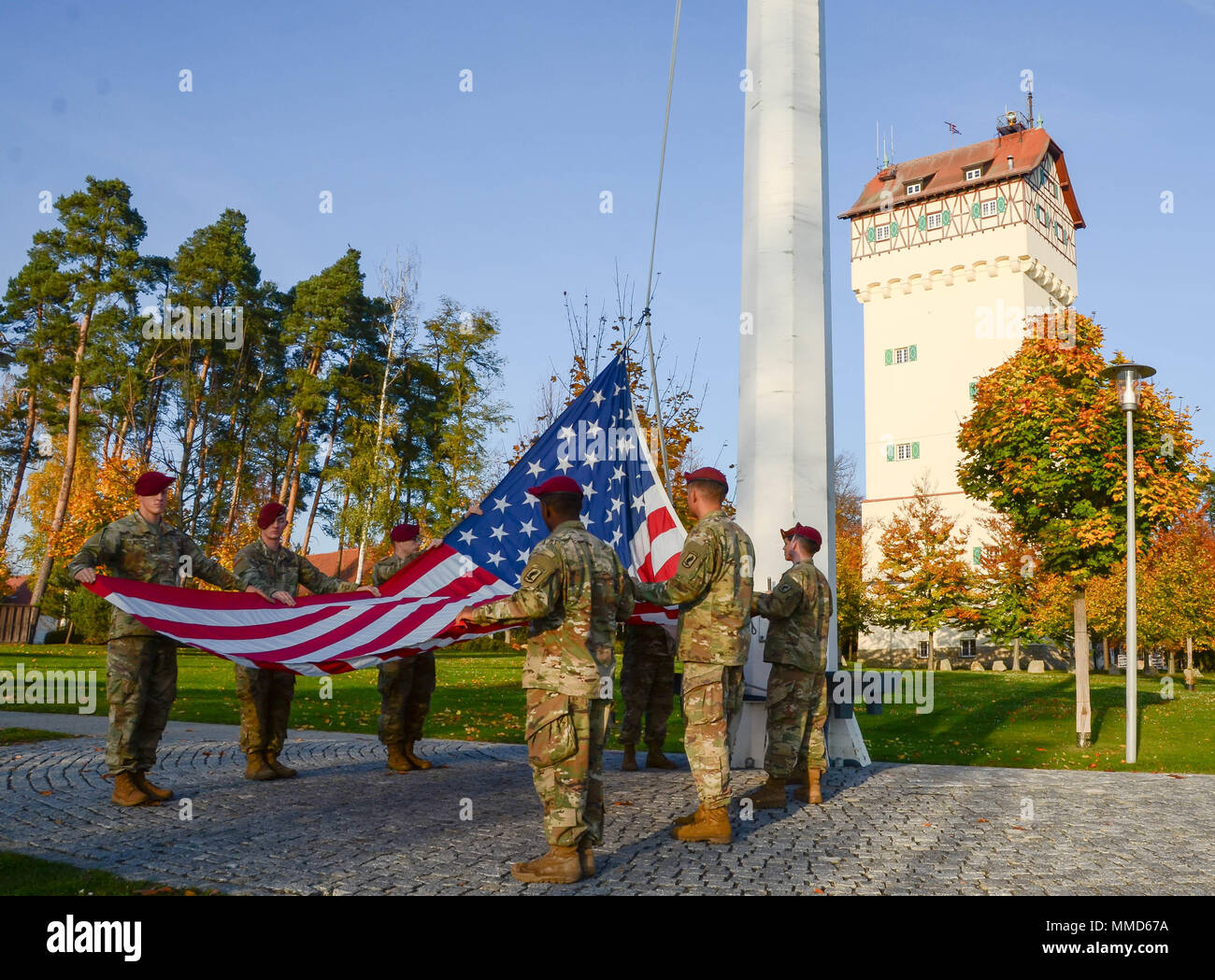 Paratroopers from the 1/91 Cavalry of the 173rd Airborne Brigade lower ...