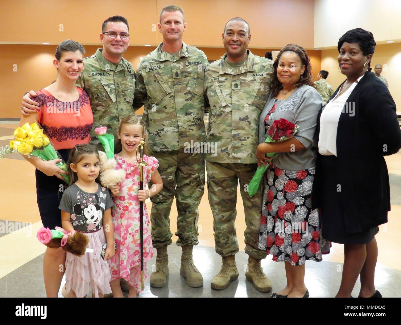 Command Sgt. Maj. Darin S. Daniels (center), command sergeant major of ...