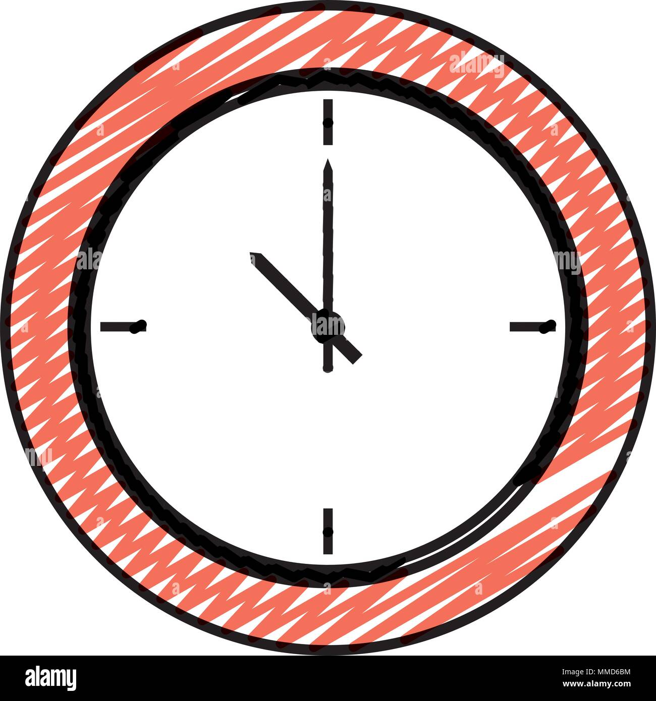 doodle circle wall clock object design Stock Vector Image & Art - Alamy