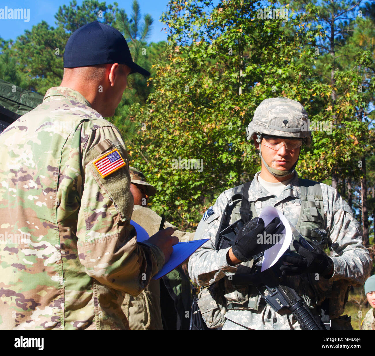 U.S. Army soldier recieves their test during the Expert Field Medical ...