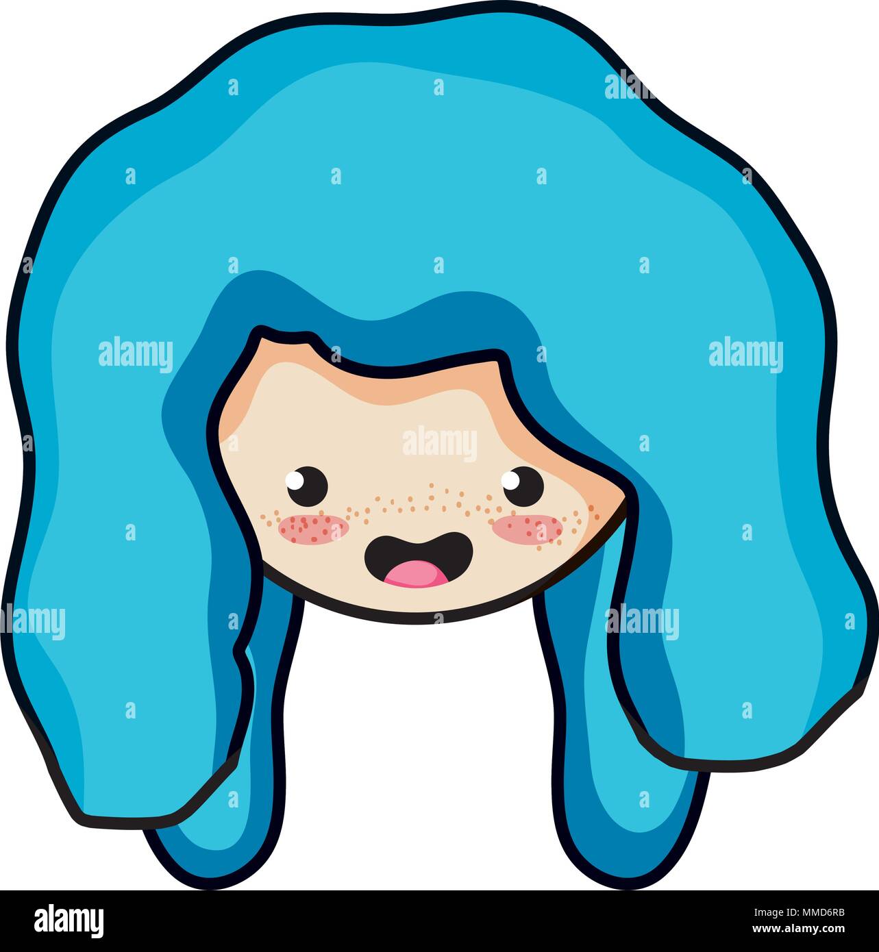 happy woman head with long hair Stock Vector Image & Art - Alamy