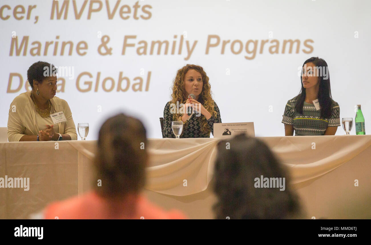 Jodie Grenier, representing the Foundation for Wounded Warriors, speaks ...