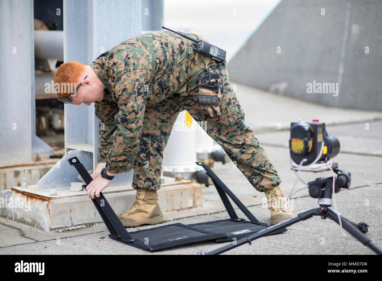 U.S. Marine Corps Staff Sgt. Chaz West, an explosive ordnance disposal ...