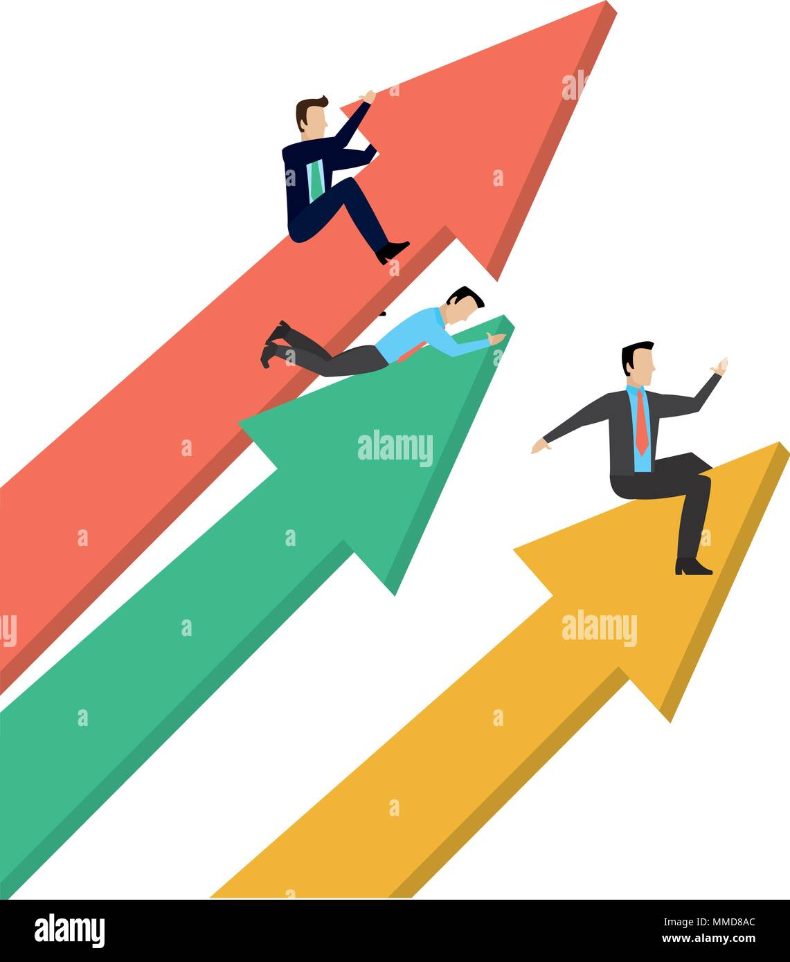 businessmen in pictogram financial arrows success Stock Vector Image ...