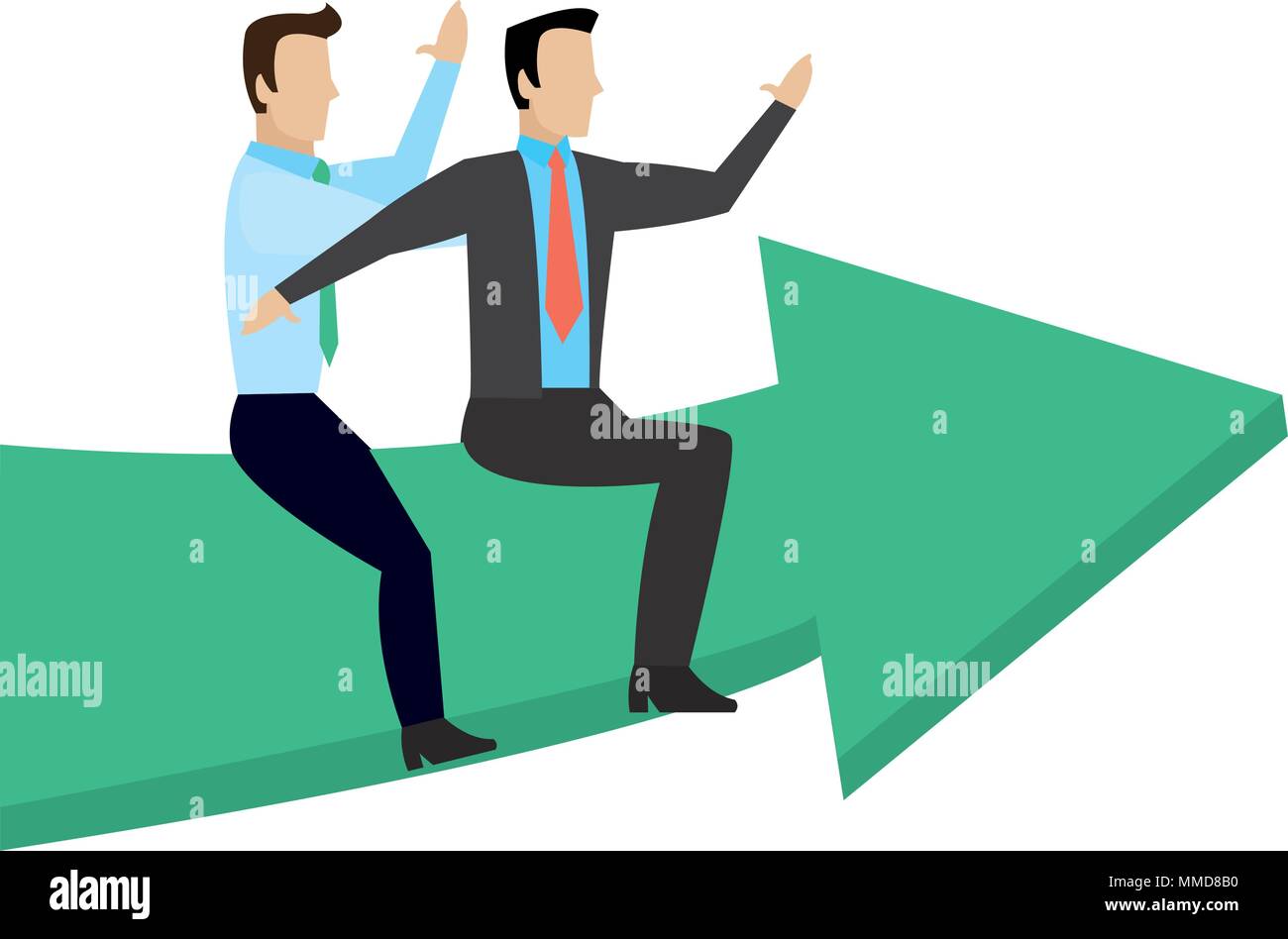 businessmen in the pictogram diagram arrow success Stock Vector Image ...