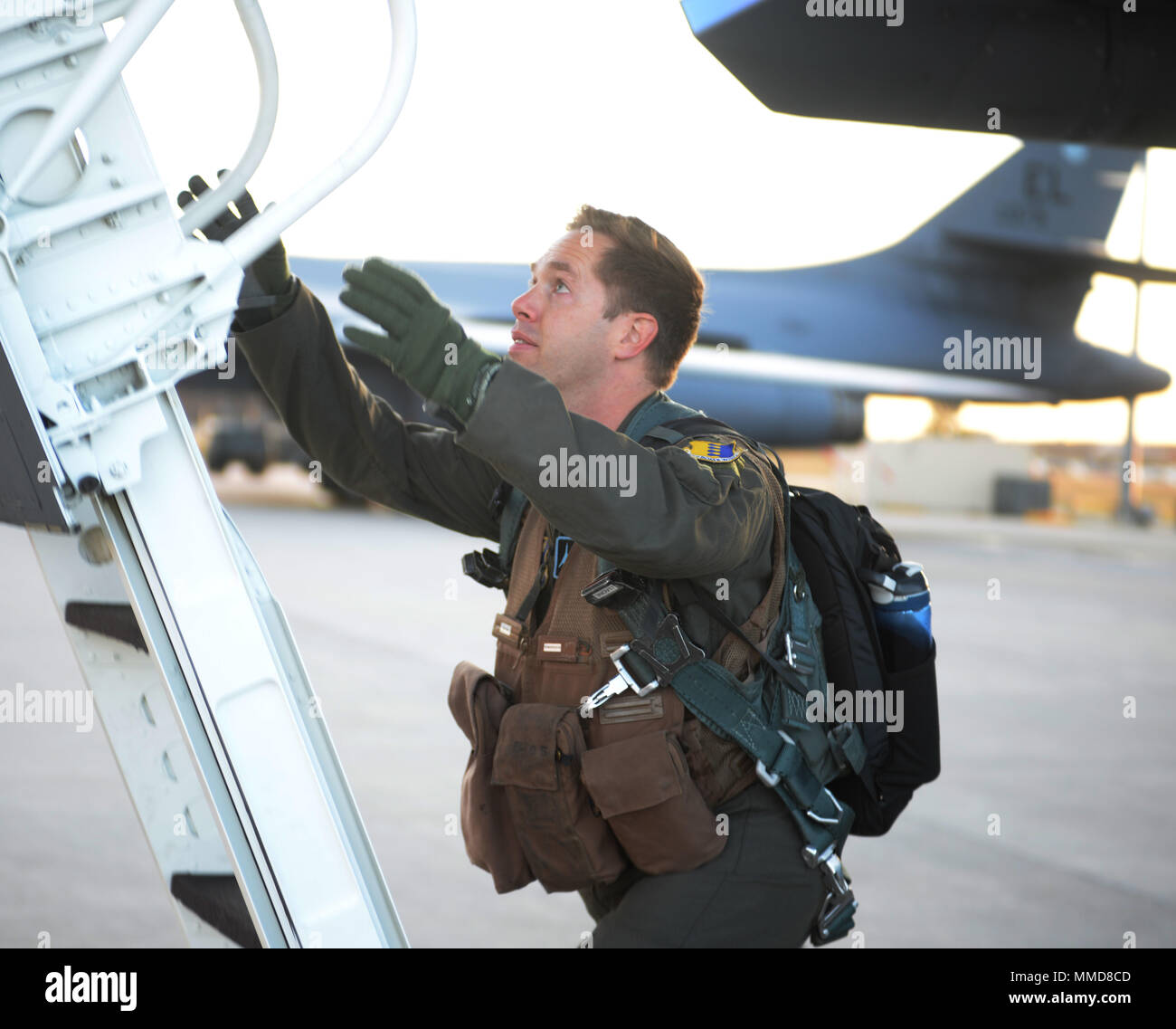 Capt. Ryan Koelling, a weapons system officer assigned to the 34th Bomb ...