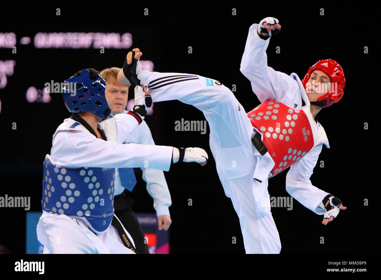 Josh Webley of Great Britain vs Levent Tuncat of Germany compete in the ...