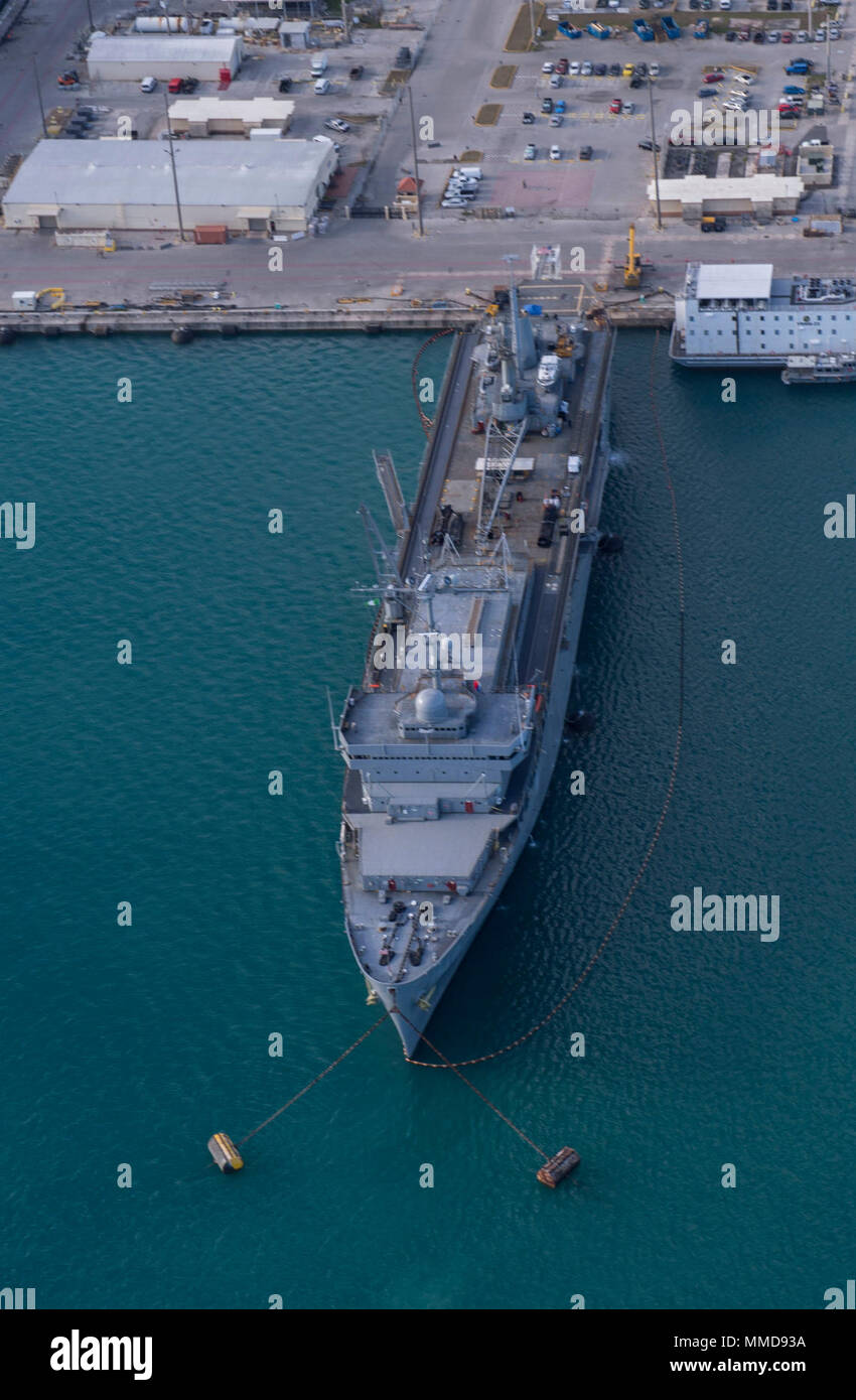 APRA HARBOR, Guam (March 15, 2018) An aerial view from above U.S. Naval ...