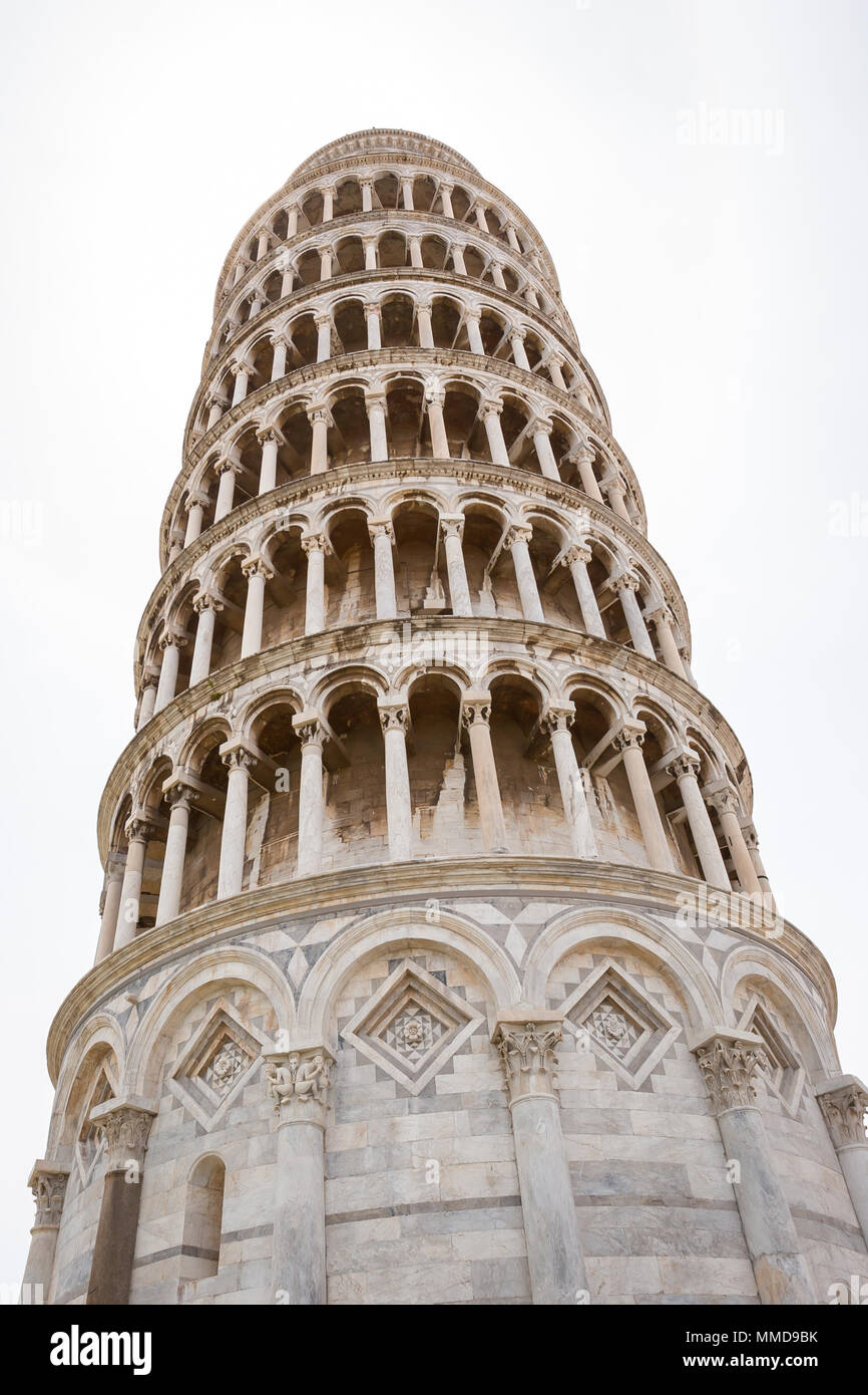 The Leaning Tower of Pisa, freestanding bell tower in Pisa, Italy Stock ...