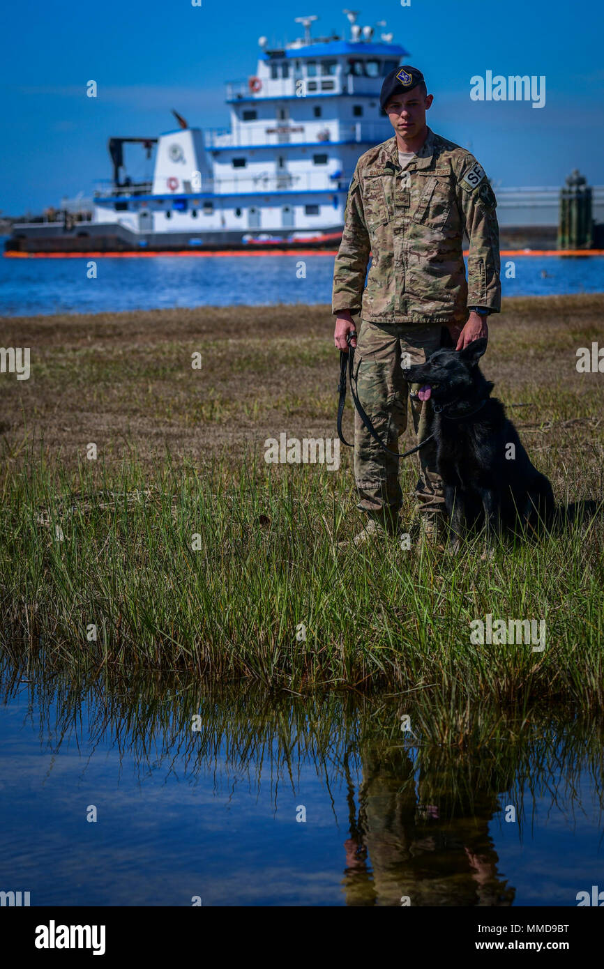 U.S. Air Force Staff Sergeant Daniel Smith and his partner, Max, are ...