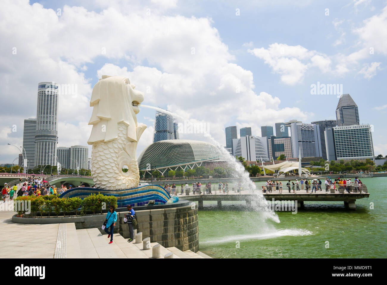 The Merlion, unofficial mascot of Singapore, half-fish and half-lion ...