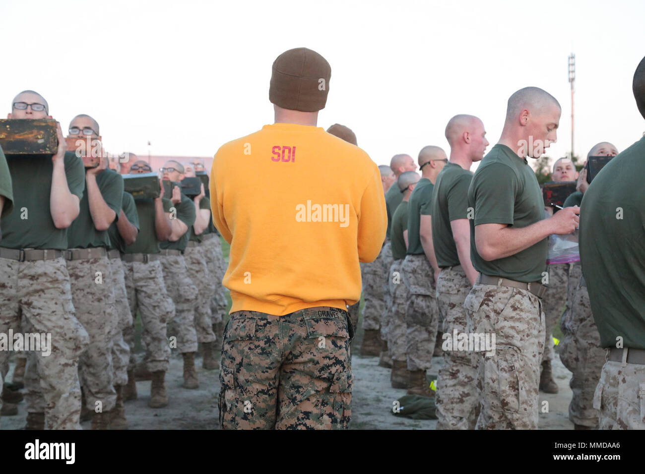 U.S. Marine Corps Staff Sgt. Justin Graves, a senior drill instructor ...
